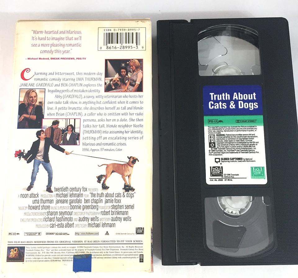 The Truth About Cats & Dogs VHS Tape Ships Free Same Day With Tracking ...