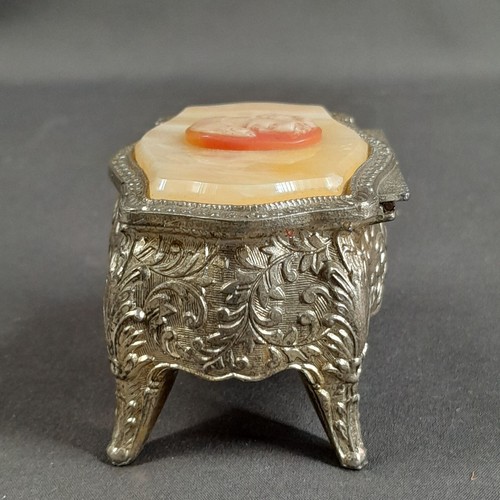 Small Box Jeweler With Cameo Art Nouveau Graceful Fairly Like IN Metal ...