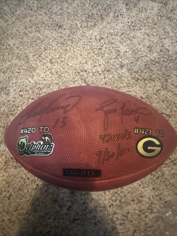 Dan Marino A D Brett Favre Autographed NFL Football | eBay
