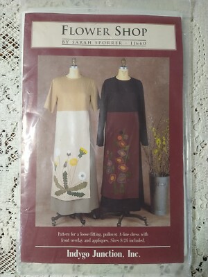 "Flower Shop" Indygo Junction Dress Pattern w Applique Designs Vintage ...