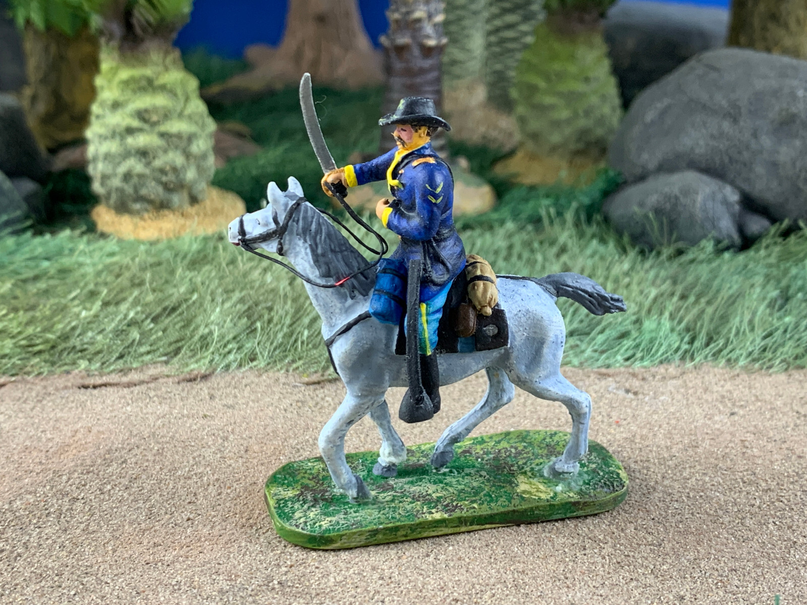 Vintage Germania Figuren ACW Union Soldier w/sword on Horseback Scale 1 ...