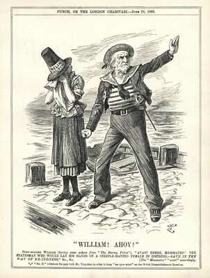 WELSH DISESTABLISHMENT BILL: 1895 British CARTOON Satire William ...