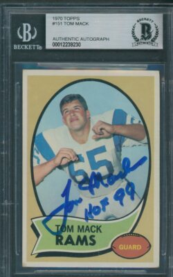 1970 Topps #151 Tom Mack Beckett Authentic Autograph Signed *9230 | eBay