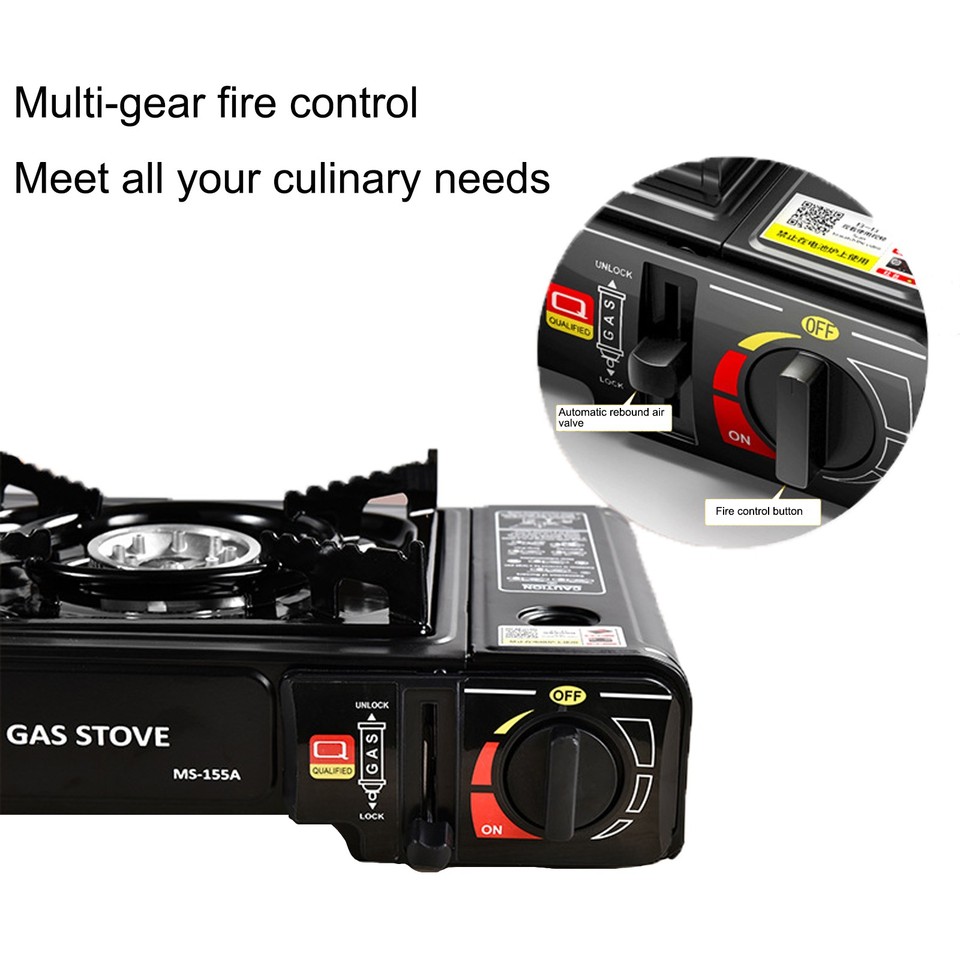 1-Burner Butane Stove 8000 BTU Portable Camping Stove Push-Button ...