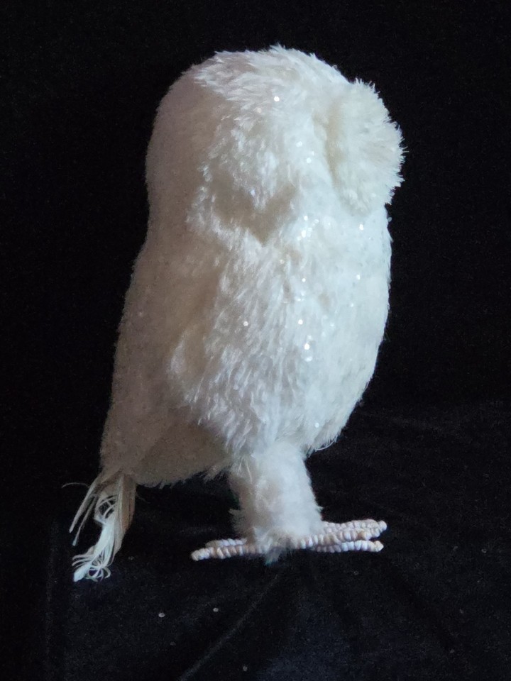 Snowy Owl Tree Topper Home Decor 8.5" Tall Halloween Costume Prop Scene ...