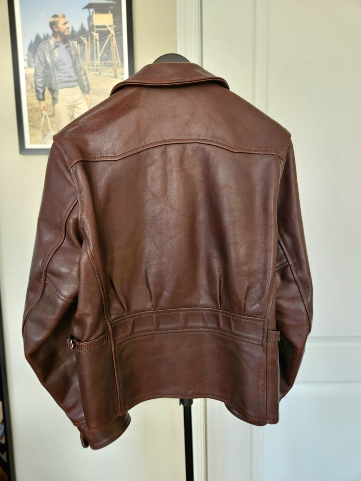 Aero Leather 1930s Cut Chromexcel Horsehide Jacket Half Belt 38 | eBay