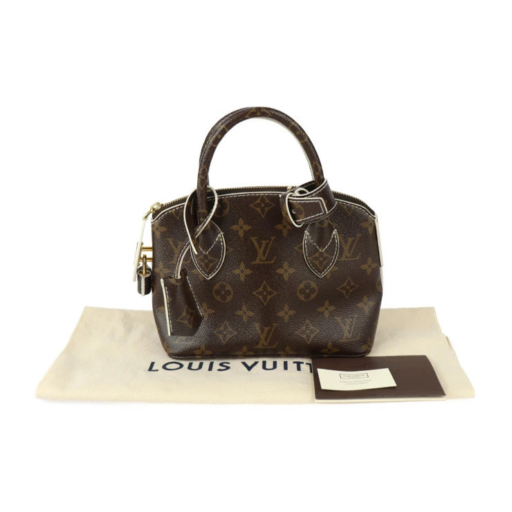 LOUIS VUITTON Near Mint Shiny Monogram Lockit BB Monogram Handbag ...