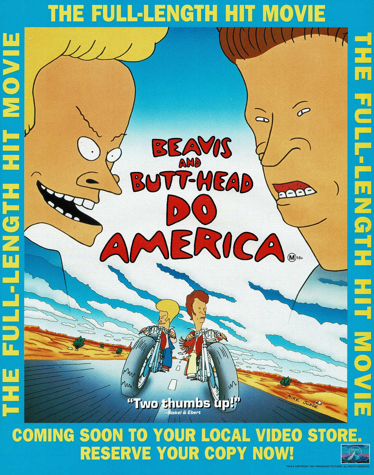 1990s Vintage Beavis and Butthead Do America Movie Video Original Print ...