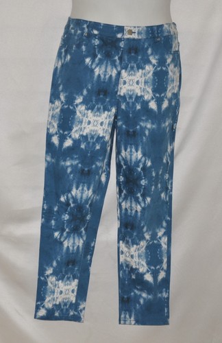 Joan Rivers Tie Dye Printed Ankle Pants Size S Blue/White | eBay
