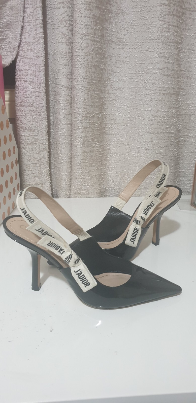 CHRISTIAN DIOR Black Patent Leather Ja'dior Heels, UK… - Gem