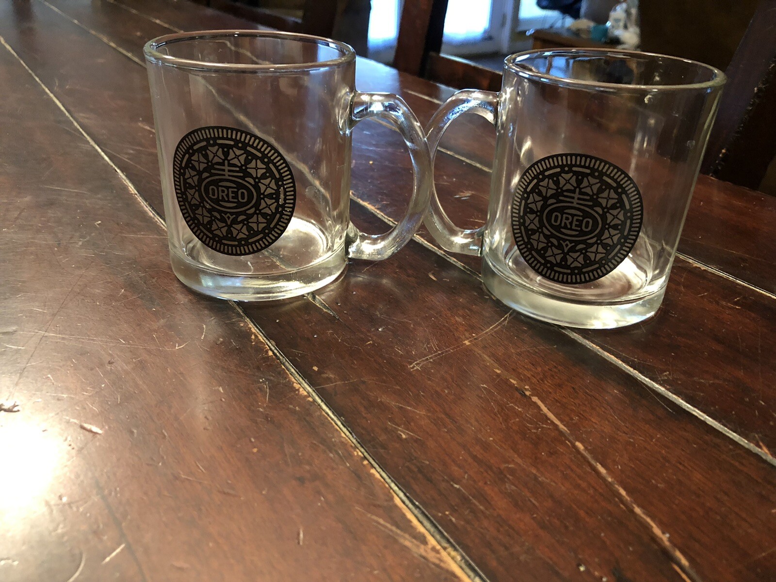 Oreo Cookies Clear Glass Mugs - Set Of 2 Holds 10 oz Used | eBay