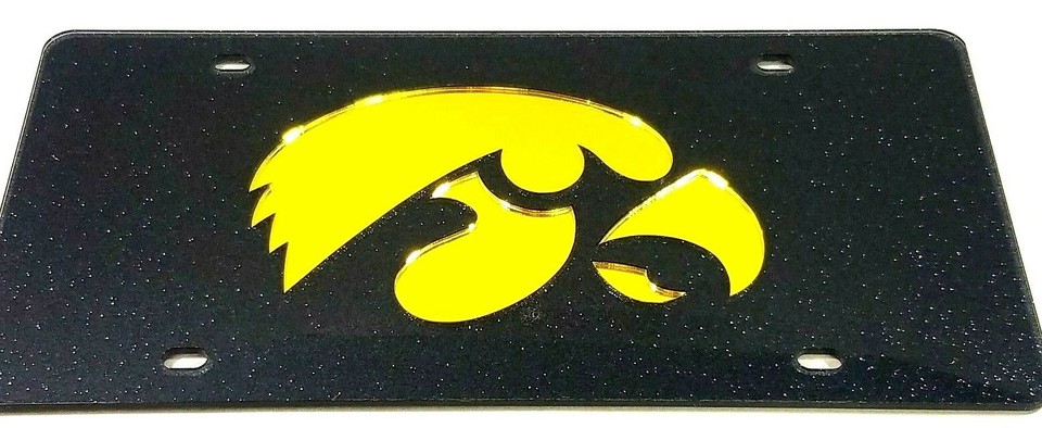 IOWA HAWKEYES LASER Glitter Acrylic LICENSE PLATE The Best Quality Man ...