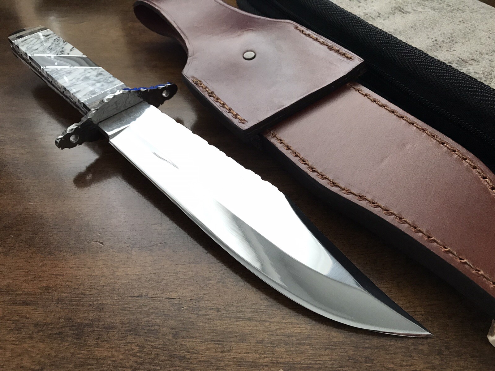 Hen And Rooster Michael Prater Painted Pony Custom Fixed Blade Bowie ...