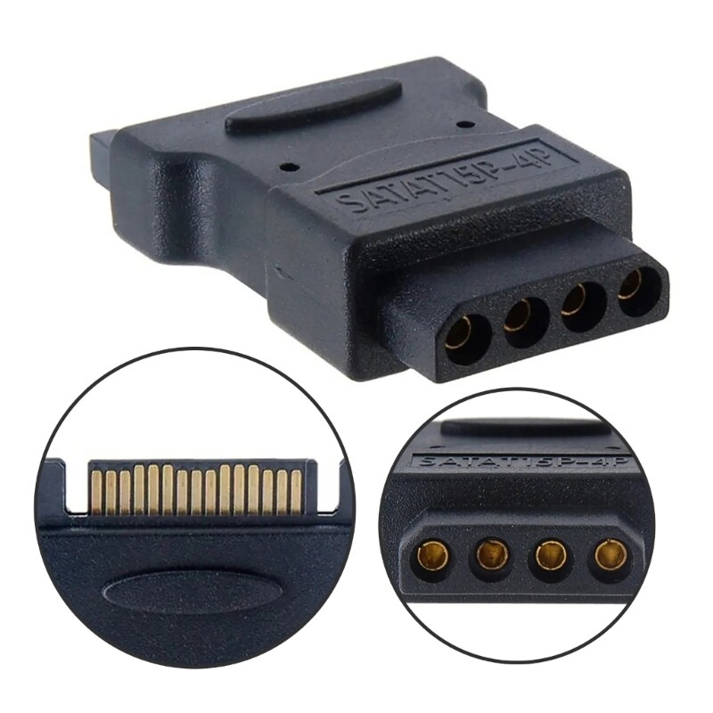 15Pin SATA Male Plug To Molex 4pin IDE Hard Disk Power Adapter Conveter ...