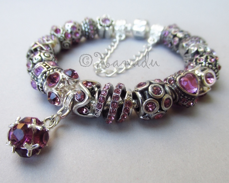 Genuine Sterling Pandora Bracelet w/ European Lilac Alexanrite June ...