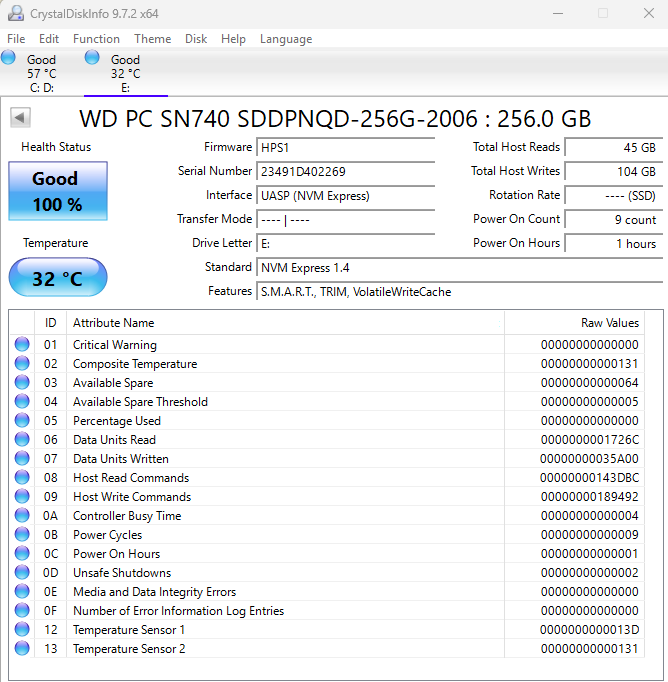 WD PC SN740 256GB NVMe PCIe Gen4 x4 M.2 2280 SSD | HP OEM Laptop Drive ...