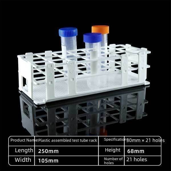 Compact Plastic Rack Test Tube Holder for 13mm-30mm Tubes Chemistry Lab ...