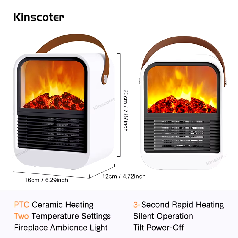 Fireplace Electric Heater Portable Desktop Heating Stove Radiator with ...