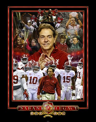 Saban Legacy ALABAMA FOOTBALL CHAMPIONSHIP Print By Brian Tinney 11x14 ...