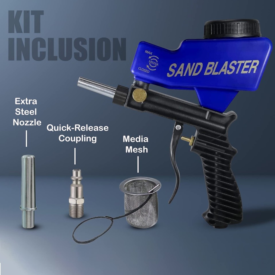 LE LEMATEC Soda Blaster/Sand Blaster Gun Kit for Air Compressor ...