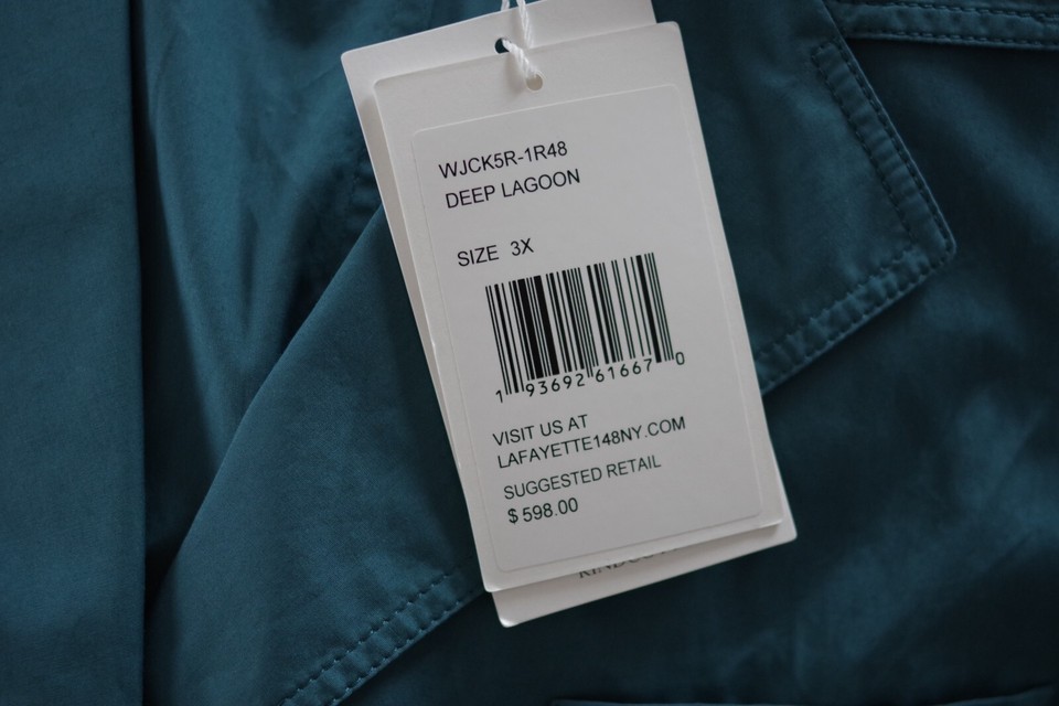 Lafayette 148 NY deep lagoon jacket womens Cotton button jacket blazer ...