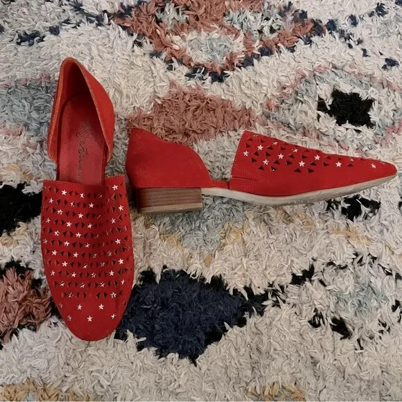 Matisse Constellation Red Suede Stars Perforated D'Or… - Gem