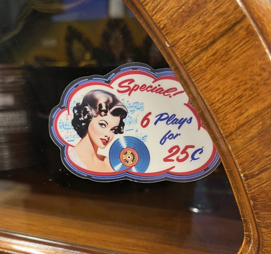 Special Jukebox Decal 25 Cent Rock-Ola Wurlitzer Seeburg AMI Stickers ...
