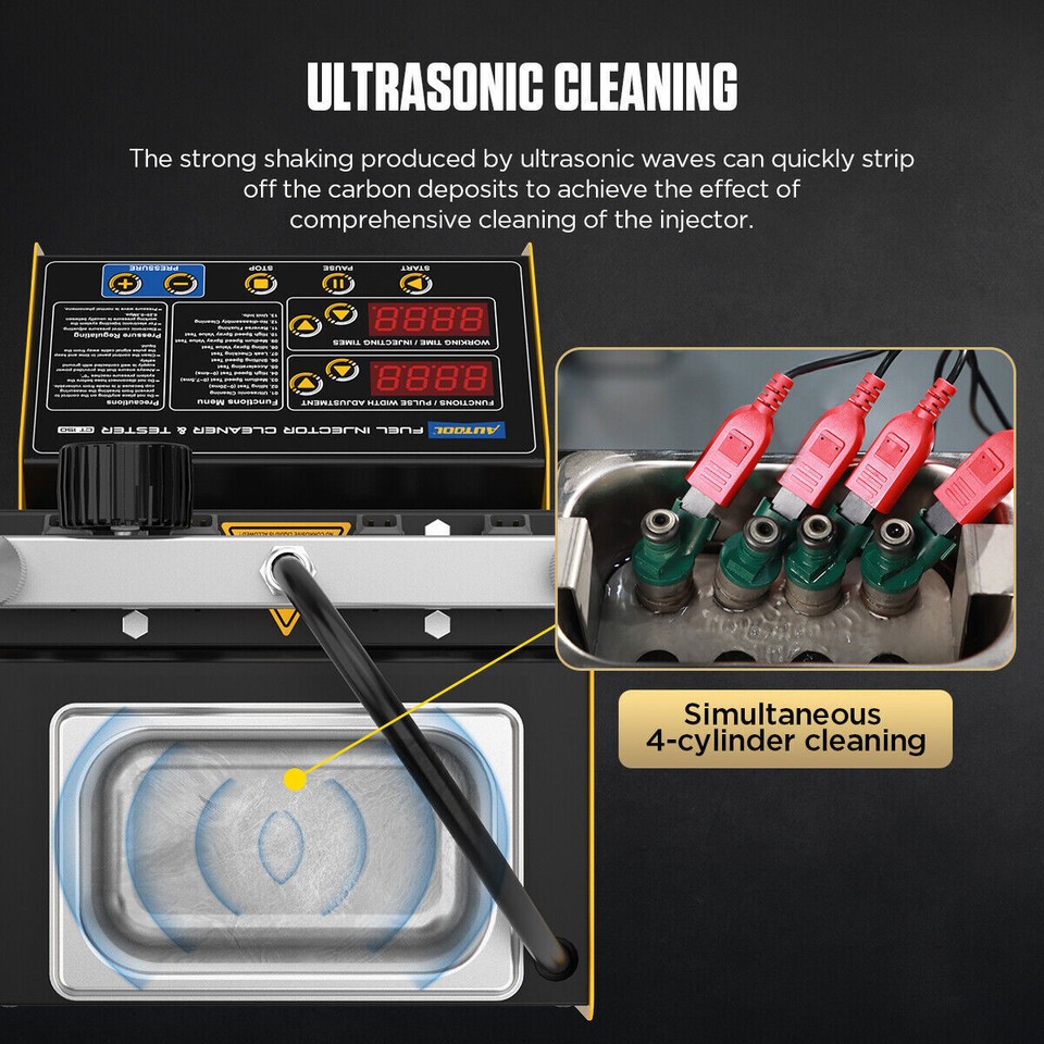 AUTOOL CT150 Ultrasonic Fuel Injector Cleaner Tester Nozzle Cleaning ...