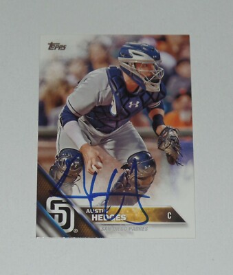 AUSTIN HEDGES SIGNED AUTO'D 2016 TOPPS CARD #502 SD PADRES CLEVELAND ...