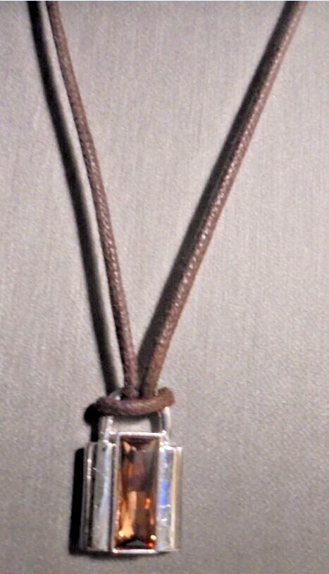 Swarovski (Swan Logo) Silver Rhodium Plated-W/ Lg. Gold Crystal LOCK ...