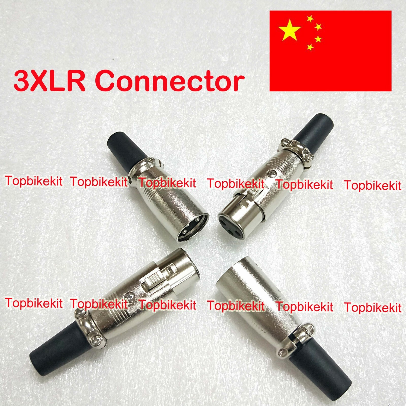 XLR Power Connector Plug 3pins/3XLR Connector Plug Male/Female For ...