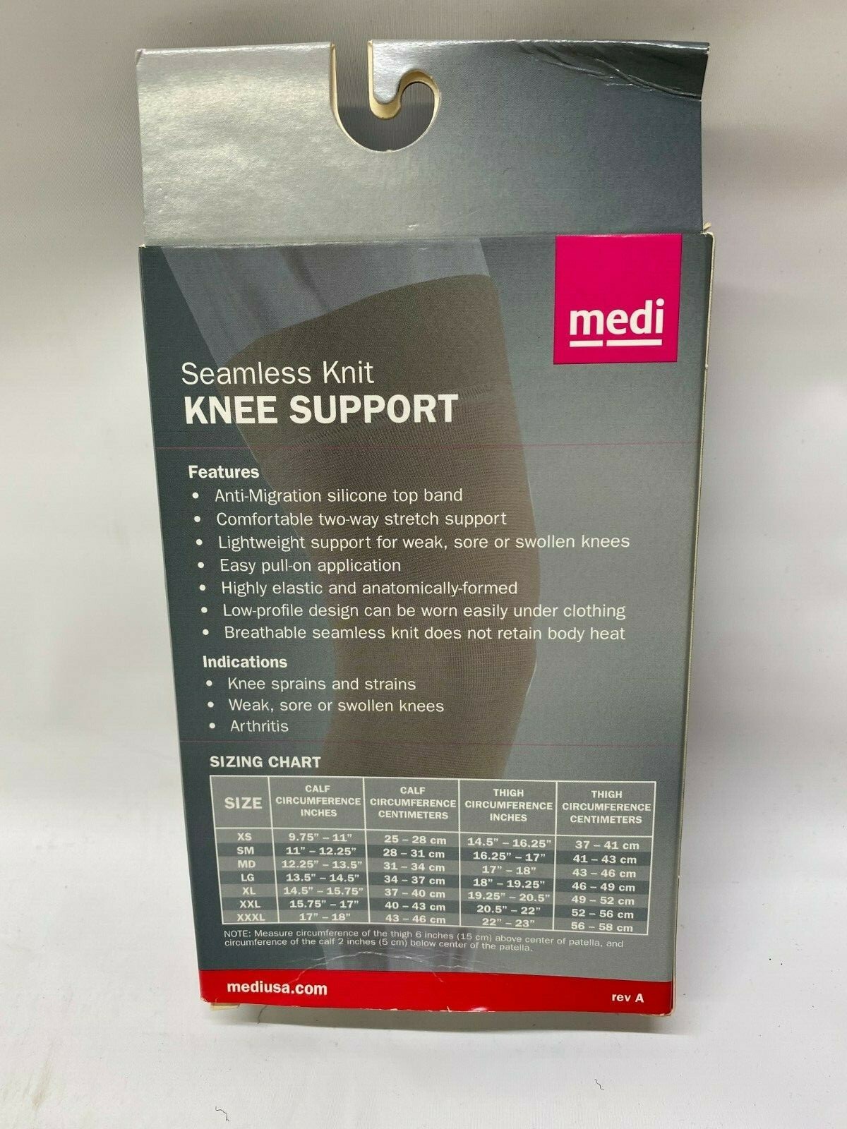 NEW Medi Seamless Knit Knee Support with Silicone Top Band Beige - Pick ...