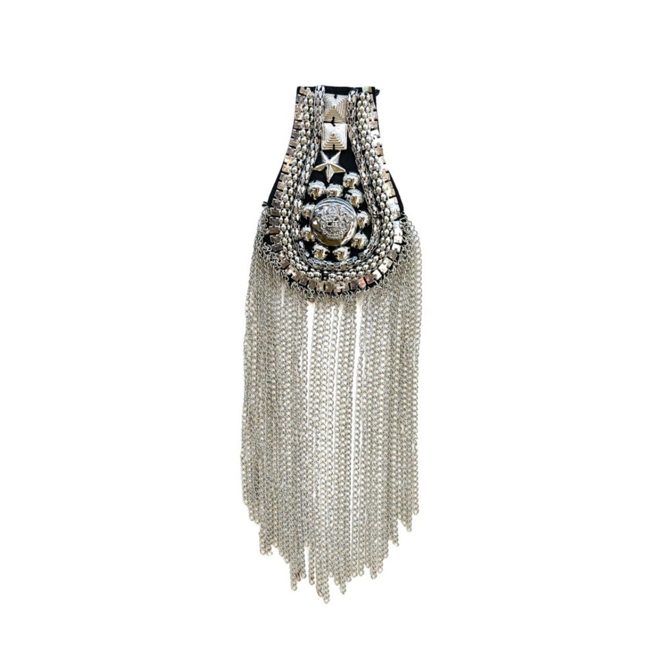 Rhinestone Shoulder Epaulettes Long Chain Brooch Shoulder Tassel ...