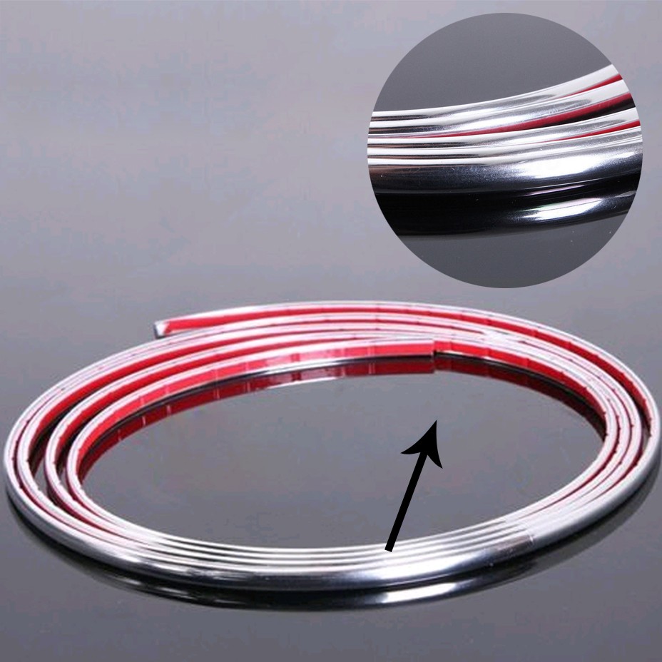 Universal 2M Chrome Trim Strip Auto Car Door Edge Scratch Guard ...
