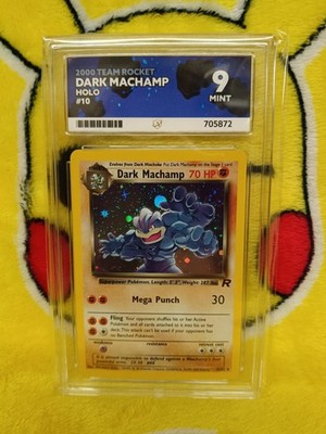 Pokemon Team Rocket Set 2000 Holo Dark Machamp 10/82 Ace Graded 9 Mint ...