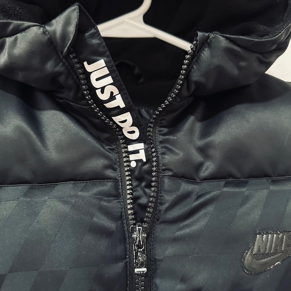 Nike Toddler Jacquard Hazard Stripe Black Puffer Winter Jacket 3T | eBay