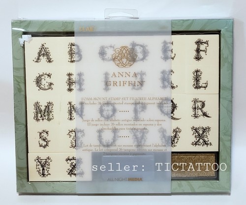 🔥Anna Griffin FILIGREE ALPHABET Foam Mount Stamp Set ALL NIGHT MEDIA D ...