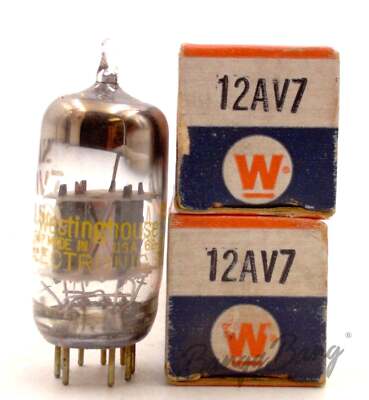 2 Westinghouse 12AV7 Twin Triode Oscillator Mixwe VHF TV Audio Vacuum ...