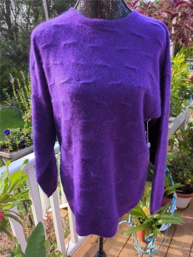 PURPLE 45% ANGORA BLEND RAFAELLA SWEATER-42" BUST-NEW OLD STOCK-HONG ...