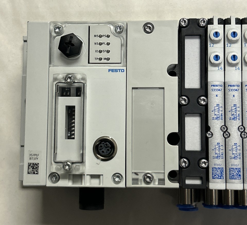 FESTO,CPX-FB32,DIL SWITCH CONTROL WITH VMPA1-FB-EMS-8 PNEUMATIC VALVE ...