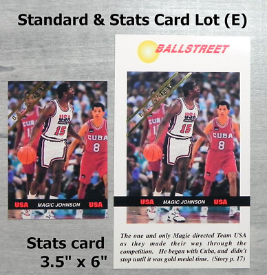 Magic Johnson 1992 Ballstreet Special Edition Stats Sheet Card + Card ...