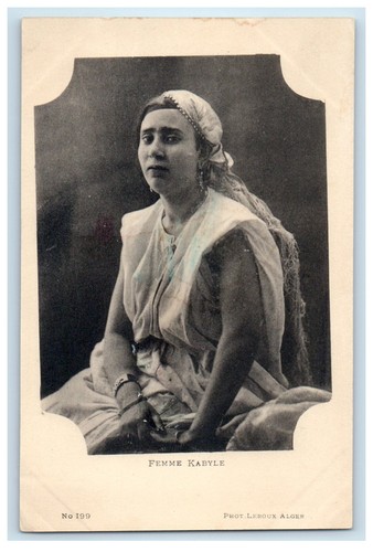 c1910 Femme Kabyle Photo, Kabilya Algeria Unposted Antique Postcard | eBay