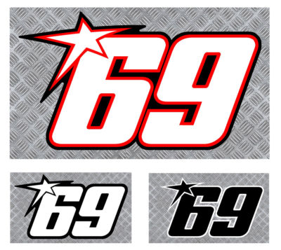 NUMERO 69 COURSE RACING NUMBER MOTO GP HAYDEN AUTOCOLLANT STICKER(NU004 ...