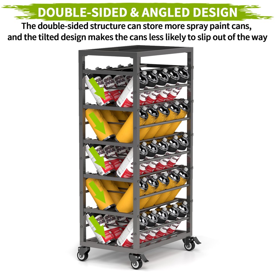 50 Can Black Spray Paint Cart Metal Lube Can Aerosol Can Holder Paint ...
