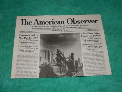The American Observer January 14 1946 - Aid for Japan Home front ...