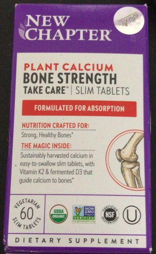 New Chapter Plant Calcium Bone Strength 60 Slim Tabs Exp.08/2025 (F2 ...