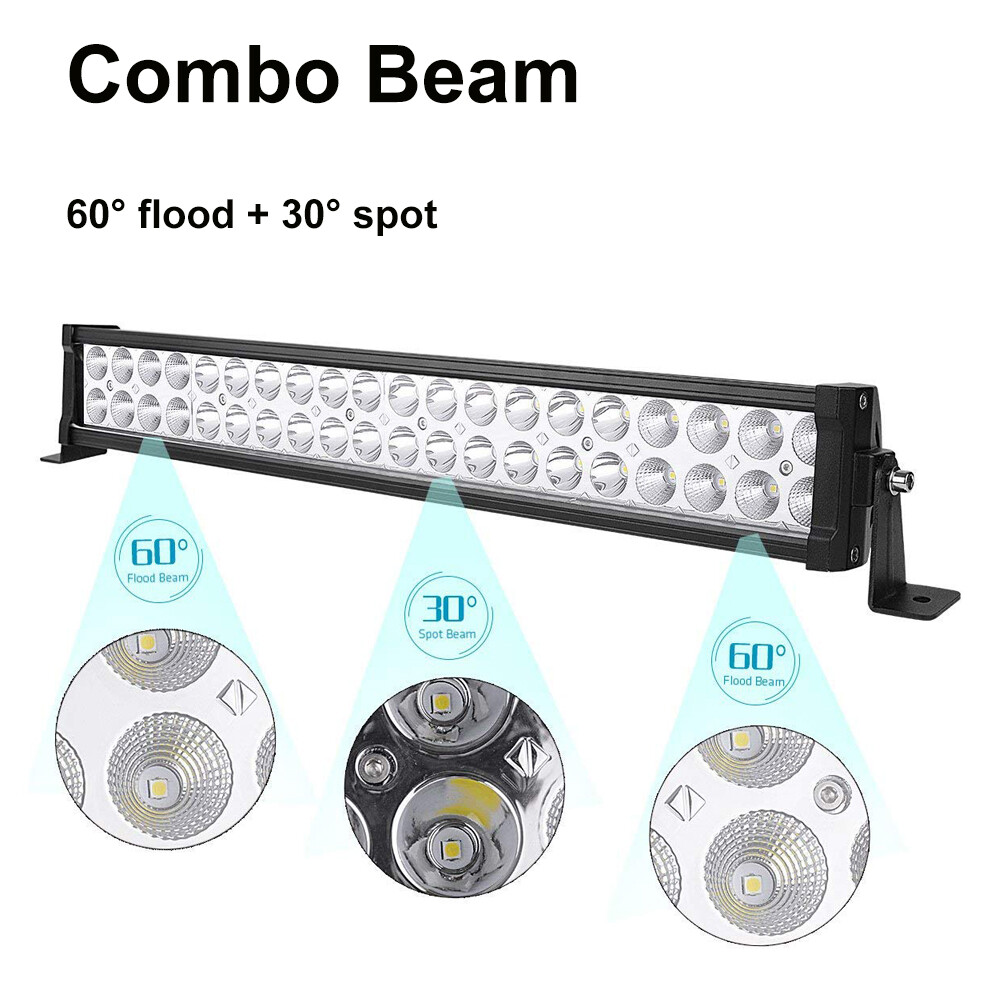22" 1200W LED Light Bar Spot Flood Combo + 4x 4" Pods Offroad Fog ...