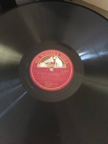 78 rpm 12" shellac record on Victor Rachmaninoff Concerto No. 2 Benno ...