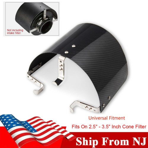Car Carbon fiber Air Filter Heat Shield Cover Universal for 2.5-3.5 ...