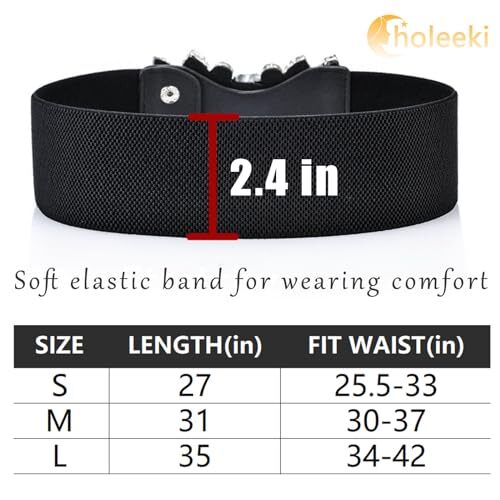 Stretchy Rhinestone Wide Belt Elastic Crystal Thick Belts Fashion Waist ...